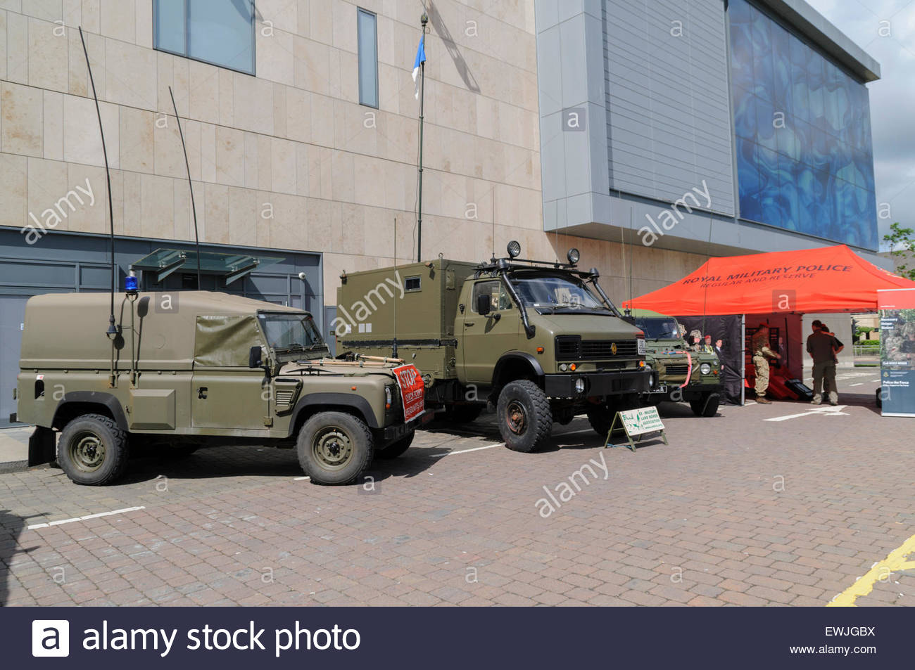 Livingston, UK. 27th June, 2015. Royal Military Police vehicles on ...