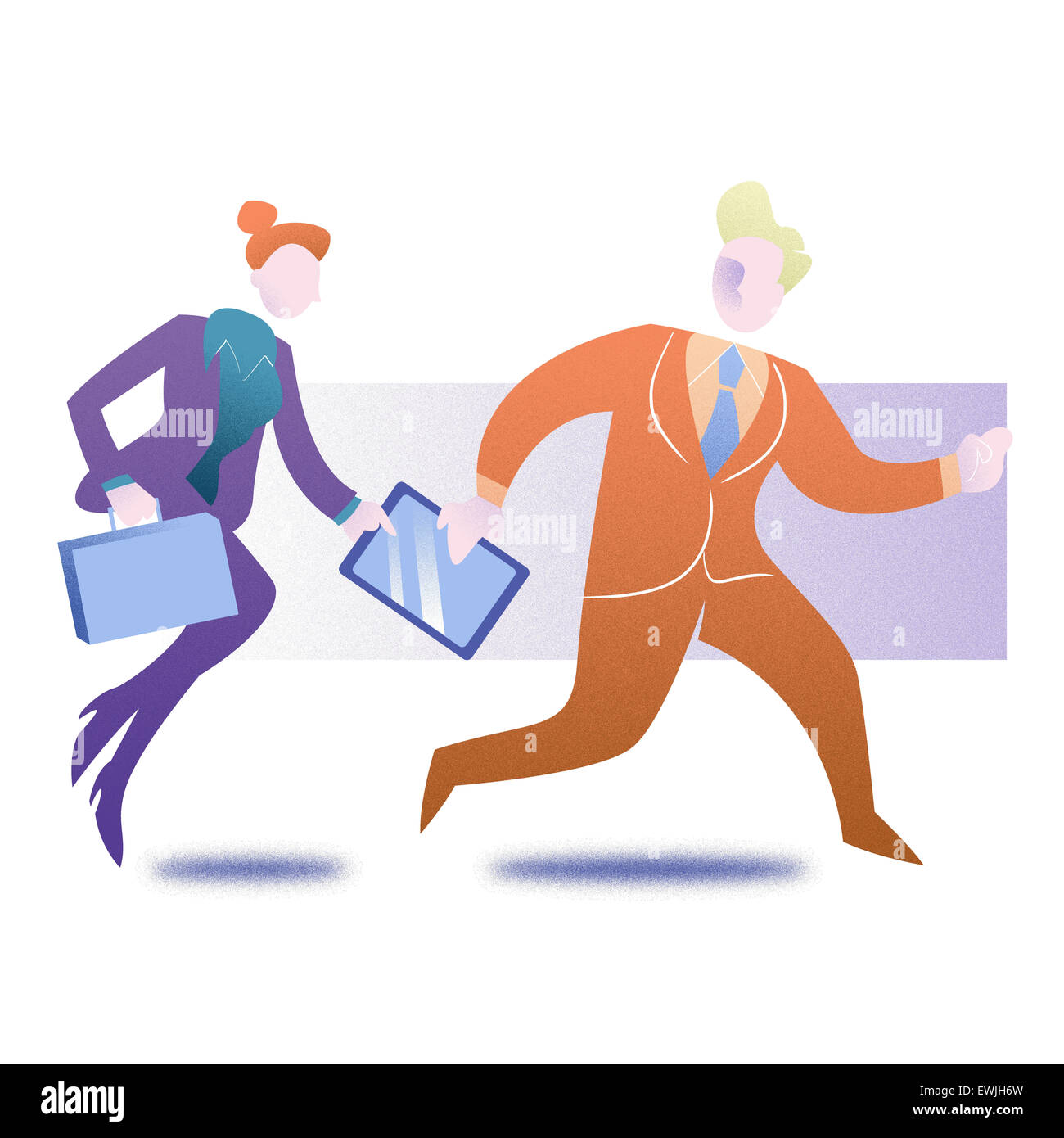 Illustration of business colleagues in a rush getting late for office ...