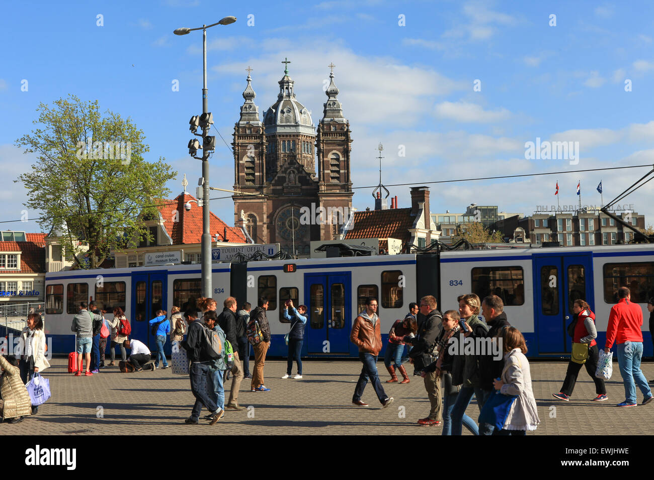 Tram Local light rail transportation heading to Amsterdam central ...