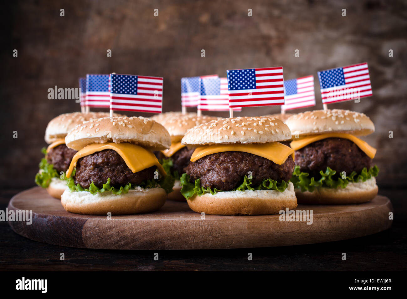 Mini beef burgers american flag hi-res stock photography and images - Alamy