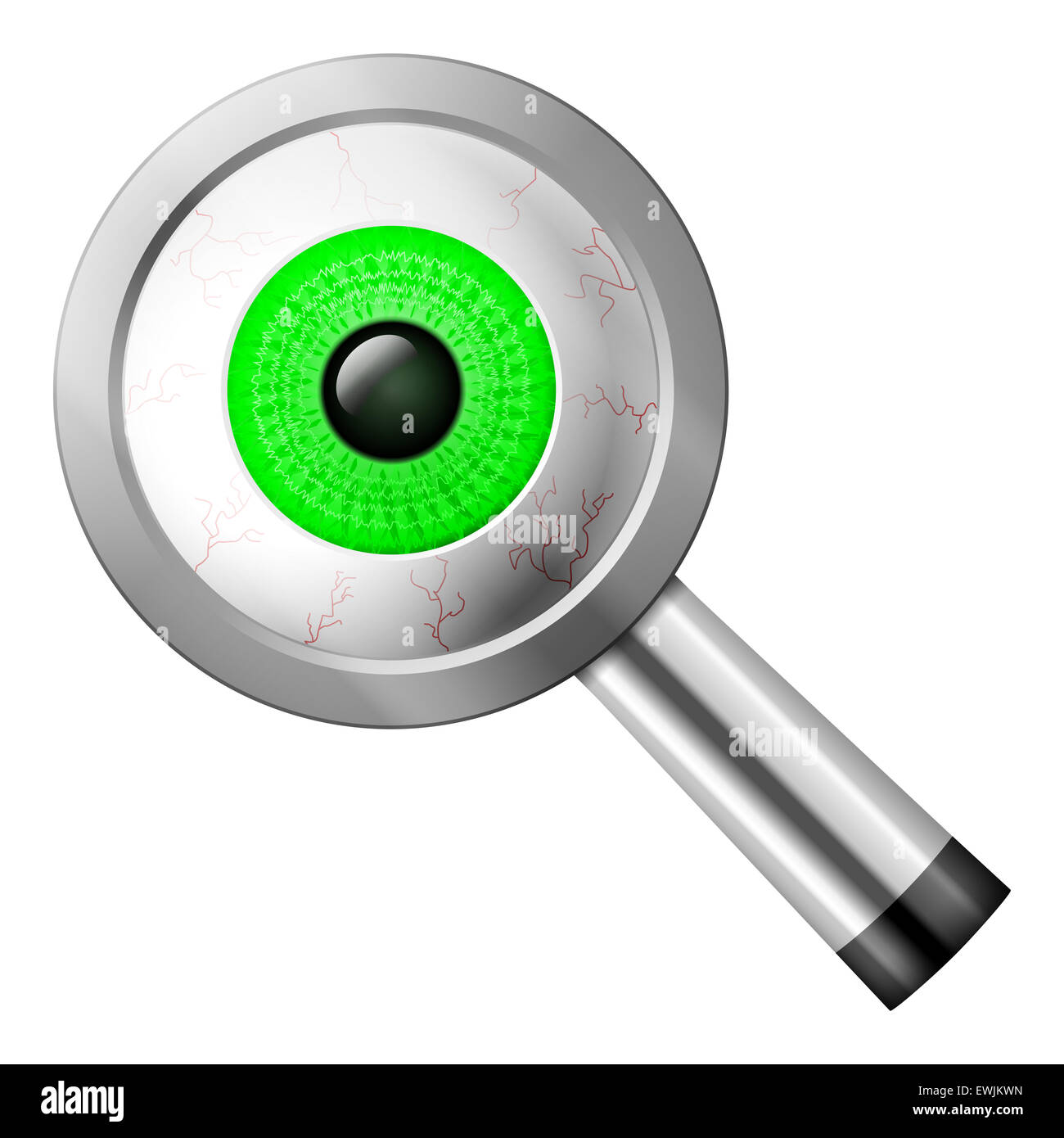 Magnifier with eye on a white background Stock Photo - Alamy