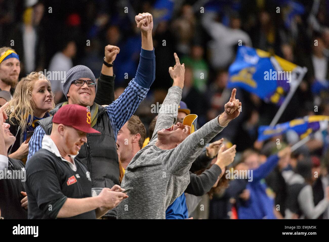 Sydney, AUSTRALIA - June 27, 2015: Highlanders fans after the ...
