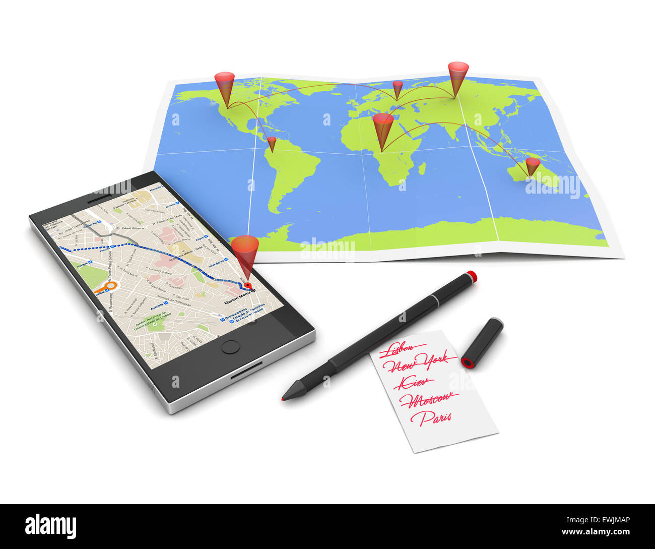 Phone map hi-res stock photography and images - Alamy