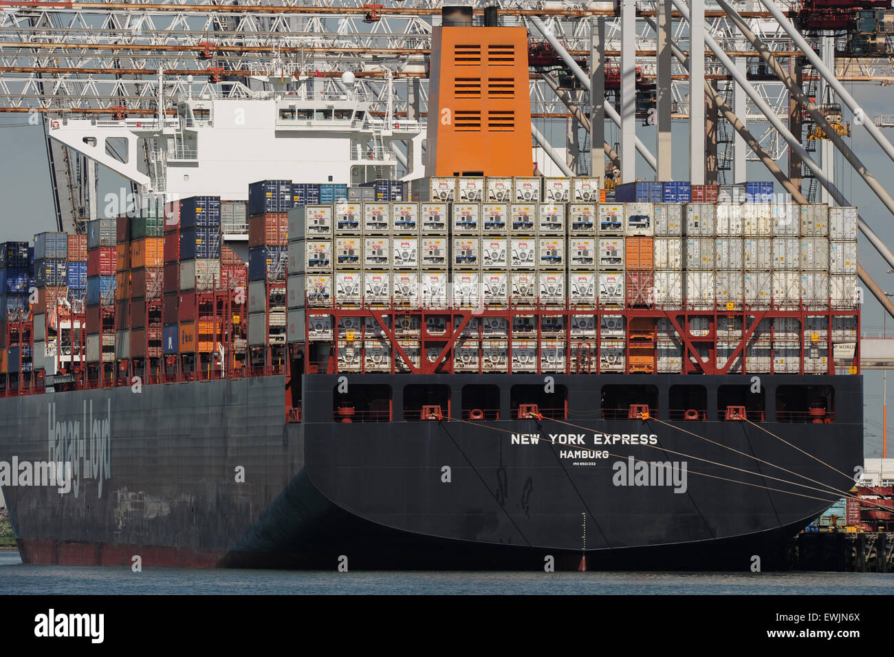 Container ship New York express docked at Southampton Stock Photo - Alamy
