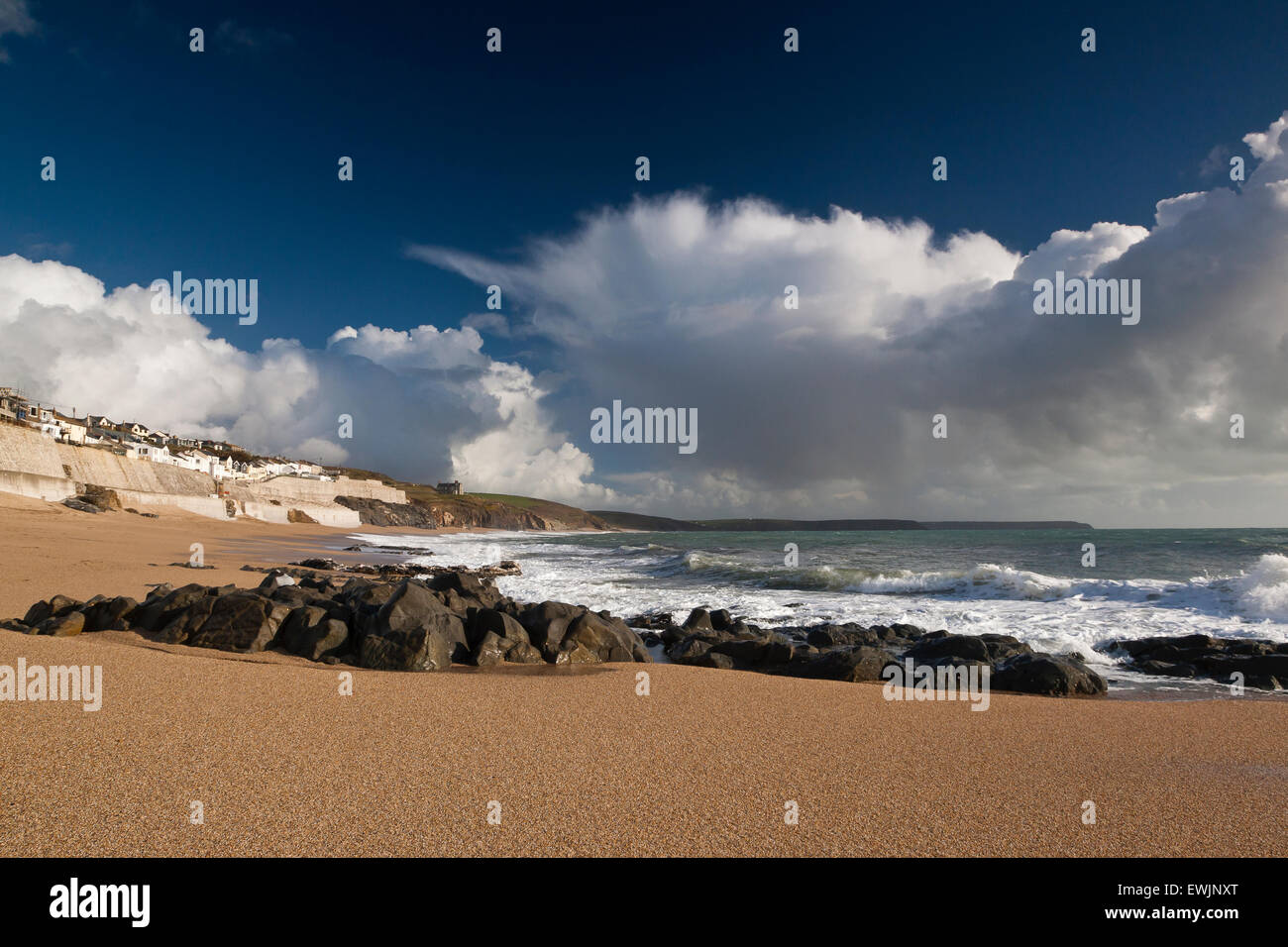 Waves And Cloud At Loe Beach, Cornwall, South West,UK Stock Photo - Alamy