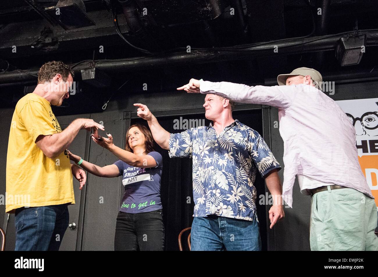 New York, NY, USA. 26th June, 2015. Matt Besser, Amy Poehler, Ian ...