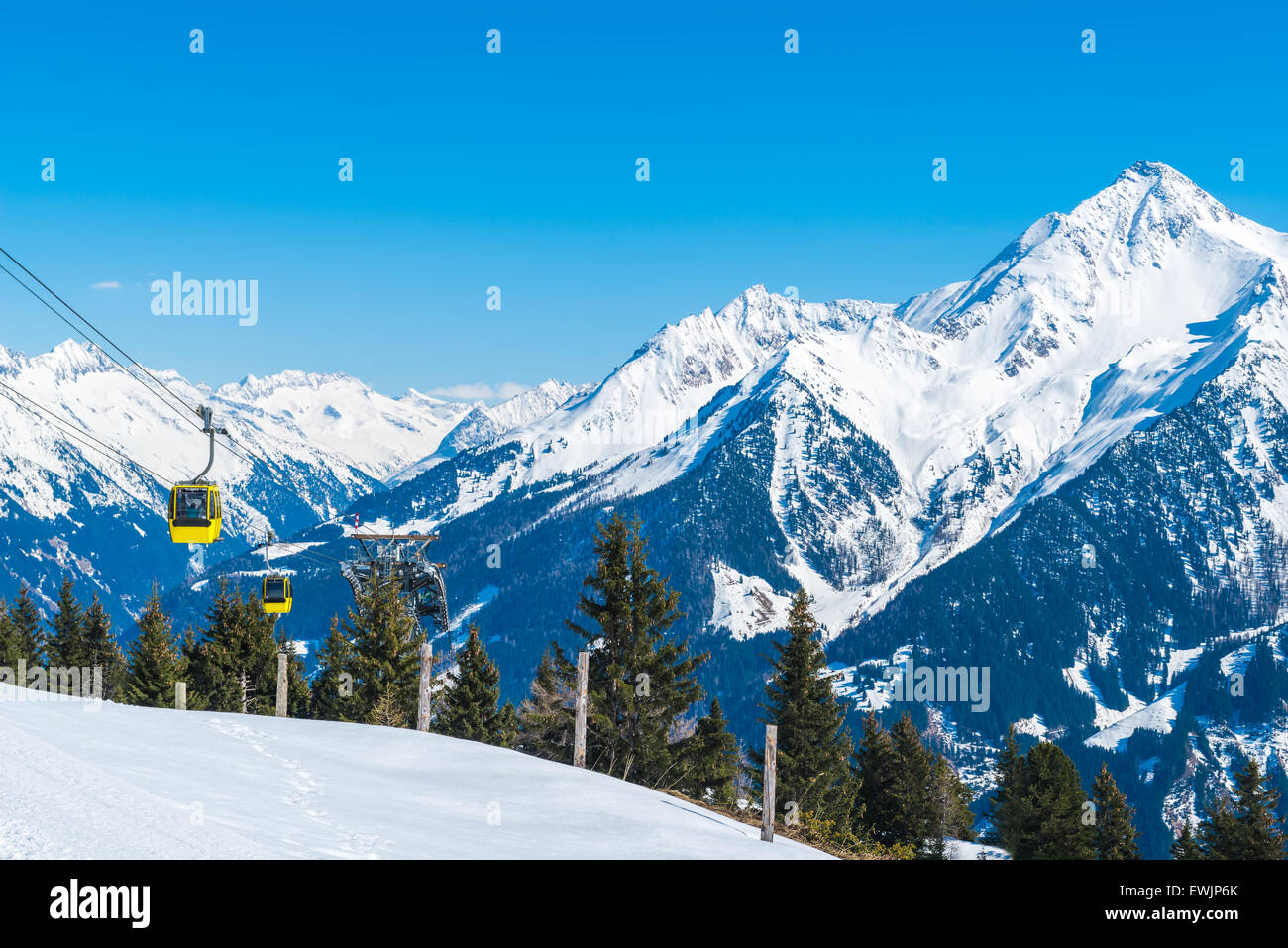 View of Austrian Alps, Mayrhofen ski resort - Zillertal region, Austria ...