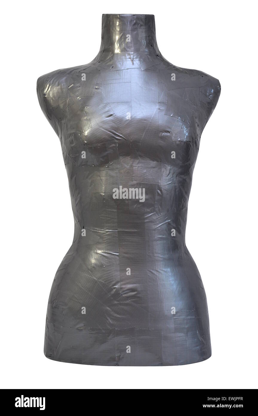 Elegant handmade slim metallic gray mannequin isolated on white Stock ...