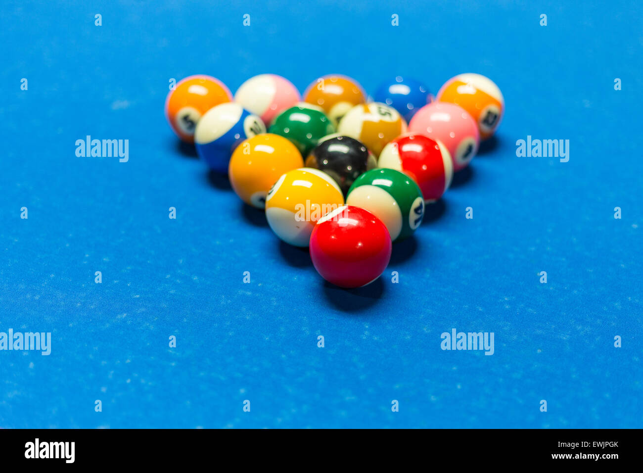 Pool table with racked pool balls hi-res stock photography and images ...