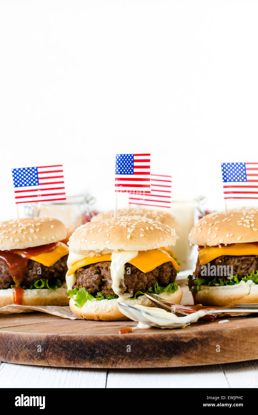 Mini beef burgers american flag hi-res stock photography and images - Alamy