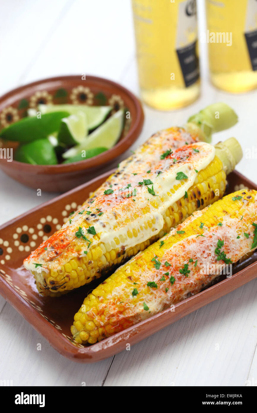 mexican grilled corn dish, elote Stock Photo - Alamy