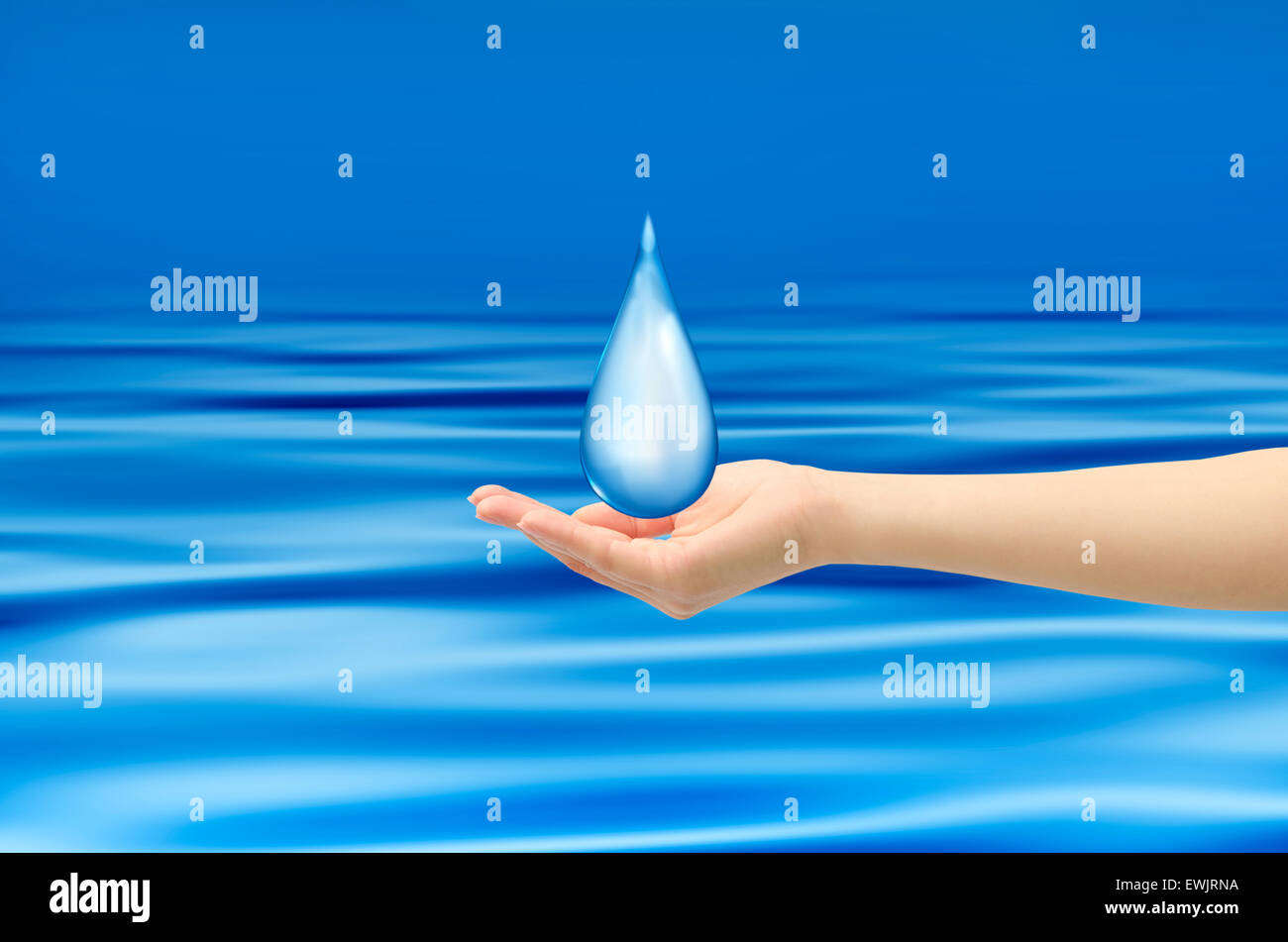water drop on a hand Stock Photo - Alamy