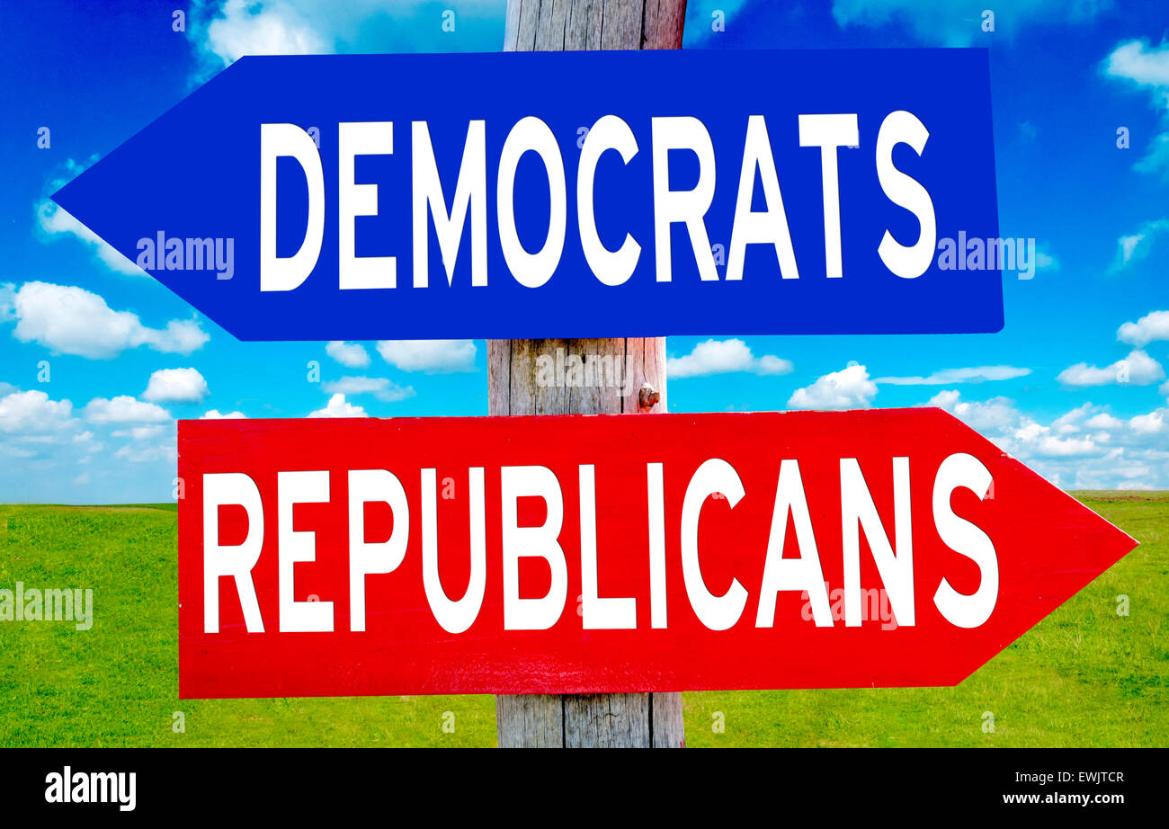 Republican democrat road sign hi-res stock photography and images - Alamy