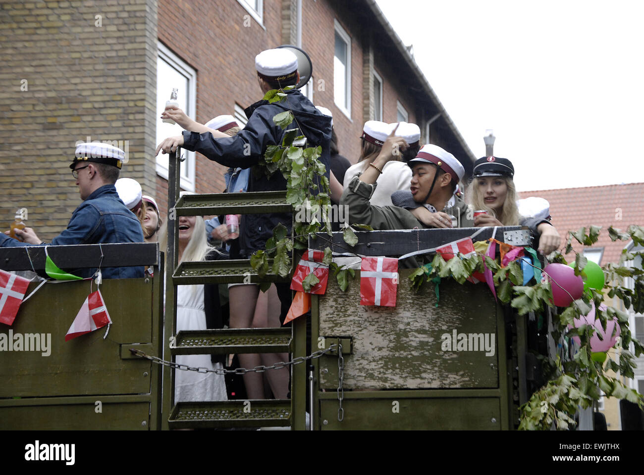 Kastrup.Copenhagen.Denmark 27 June 2015 Danish students from taarnby ...