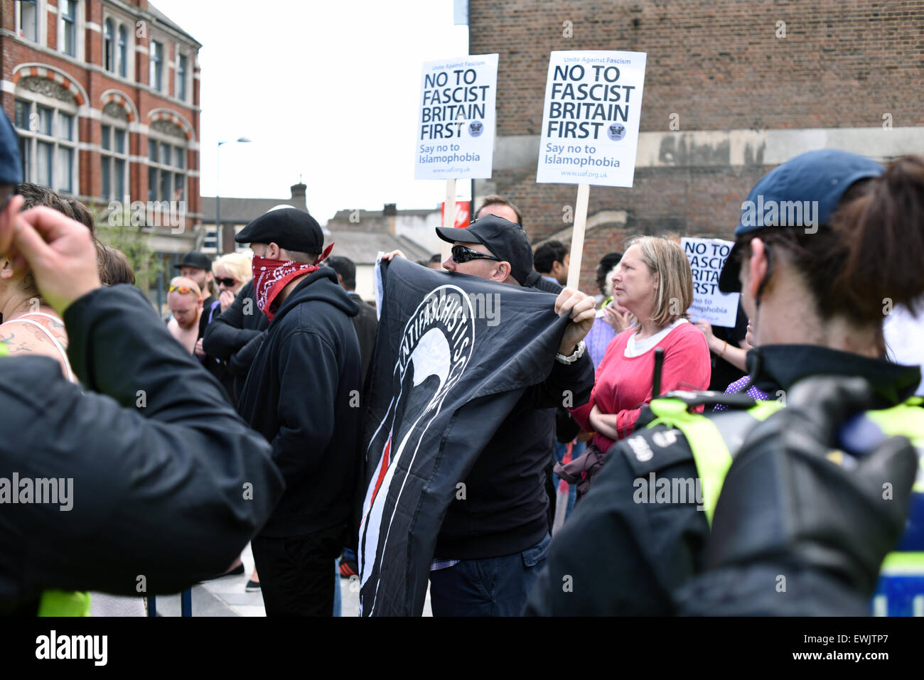 Britain First March Luton Town Center High Resolution Stock Photography ...