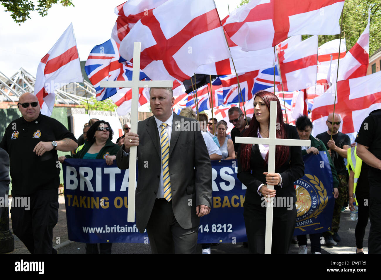 Britain-First March Luton Town Center June 2015 .Paul Golding And Jayda ...