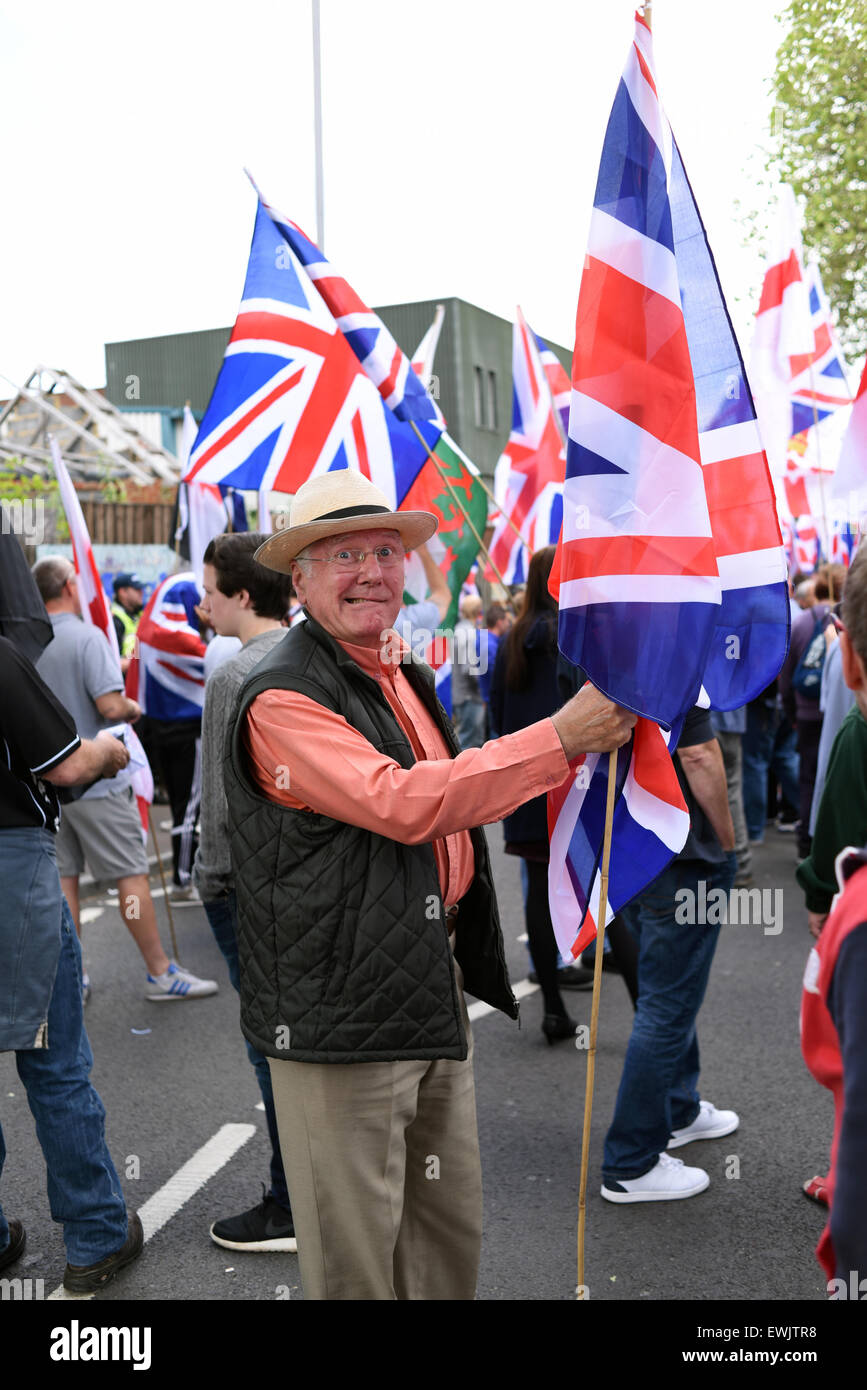 Britain-First March Luton Town Center June 2015 .Elderly Man Takes Part ...