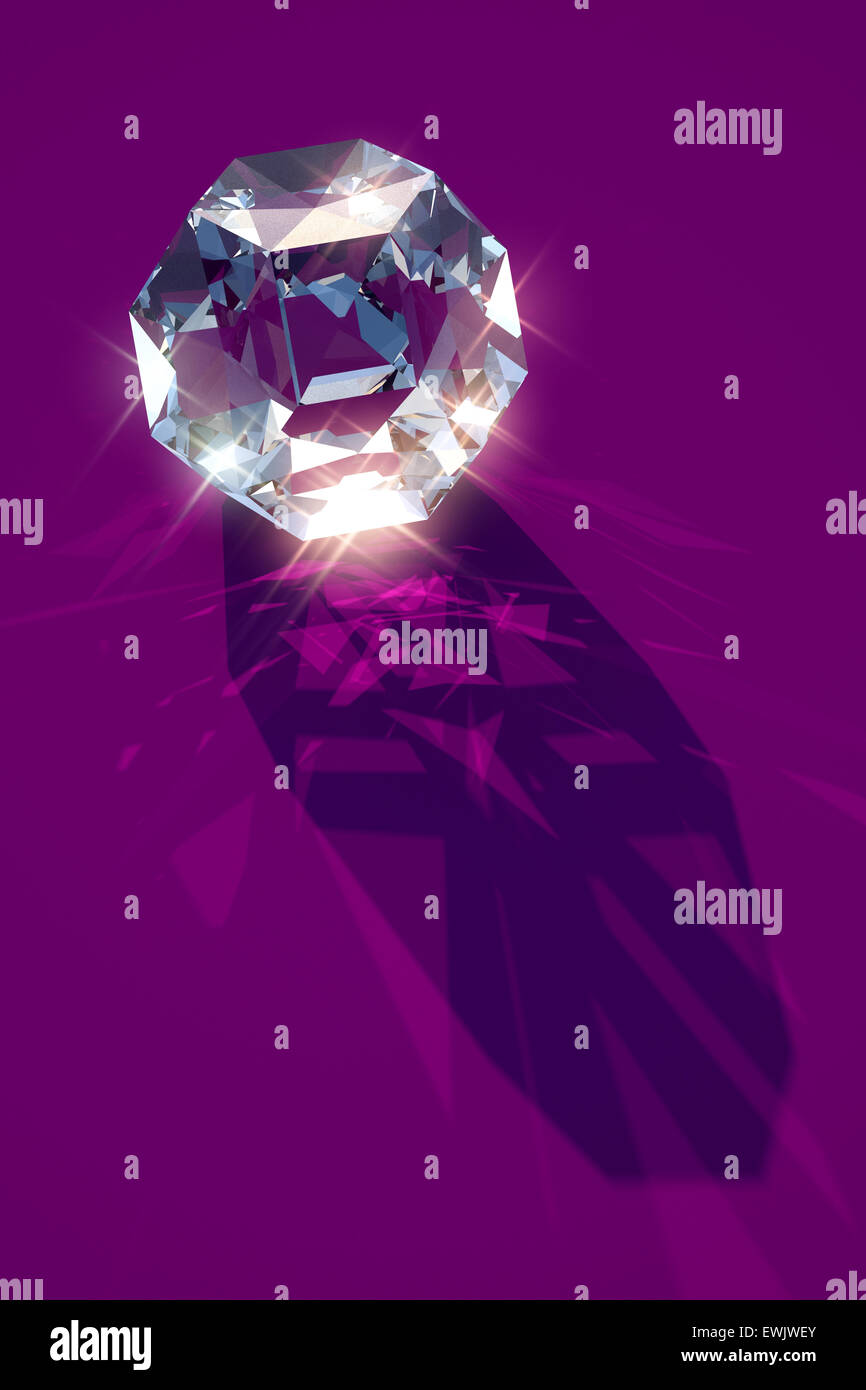 3d rendered diamond and shadow Stock Photo - Alamy