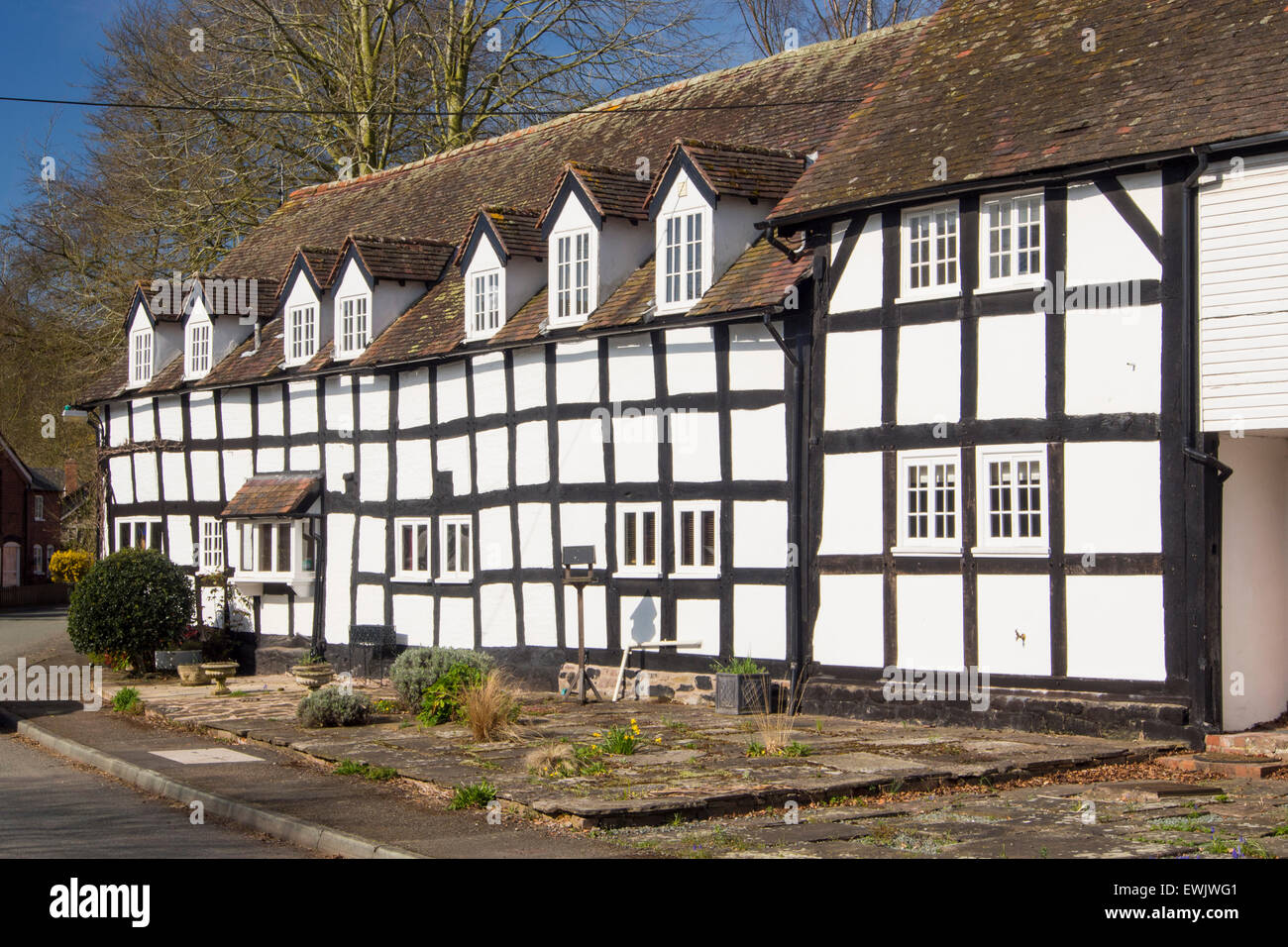An ancient medieval Tudor timber framed house in Dilwyn, Herefordshire ...