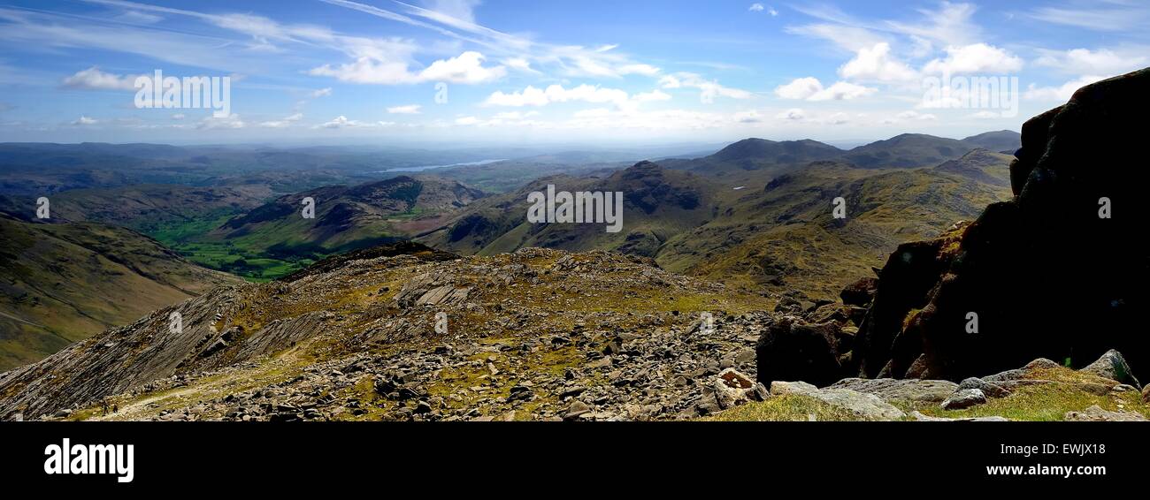 Bowfell and its Great Slab over The Langdales Stock Photo - Alamy