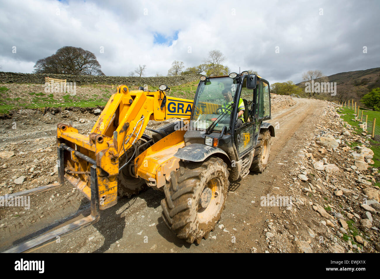 Construction work on the Scandale Beck hydro scheme above, Ambleside in ...