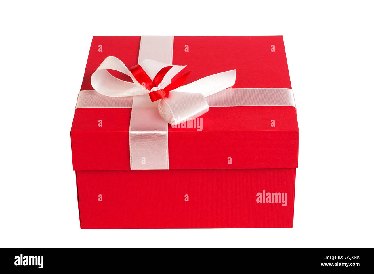 Red gift box, closed, isolated on white background Stock Photo - Alamy