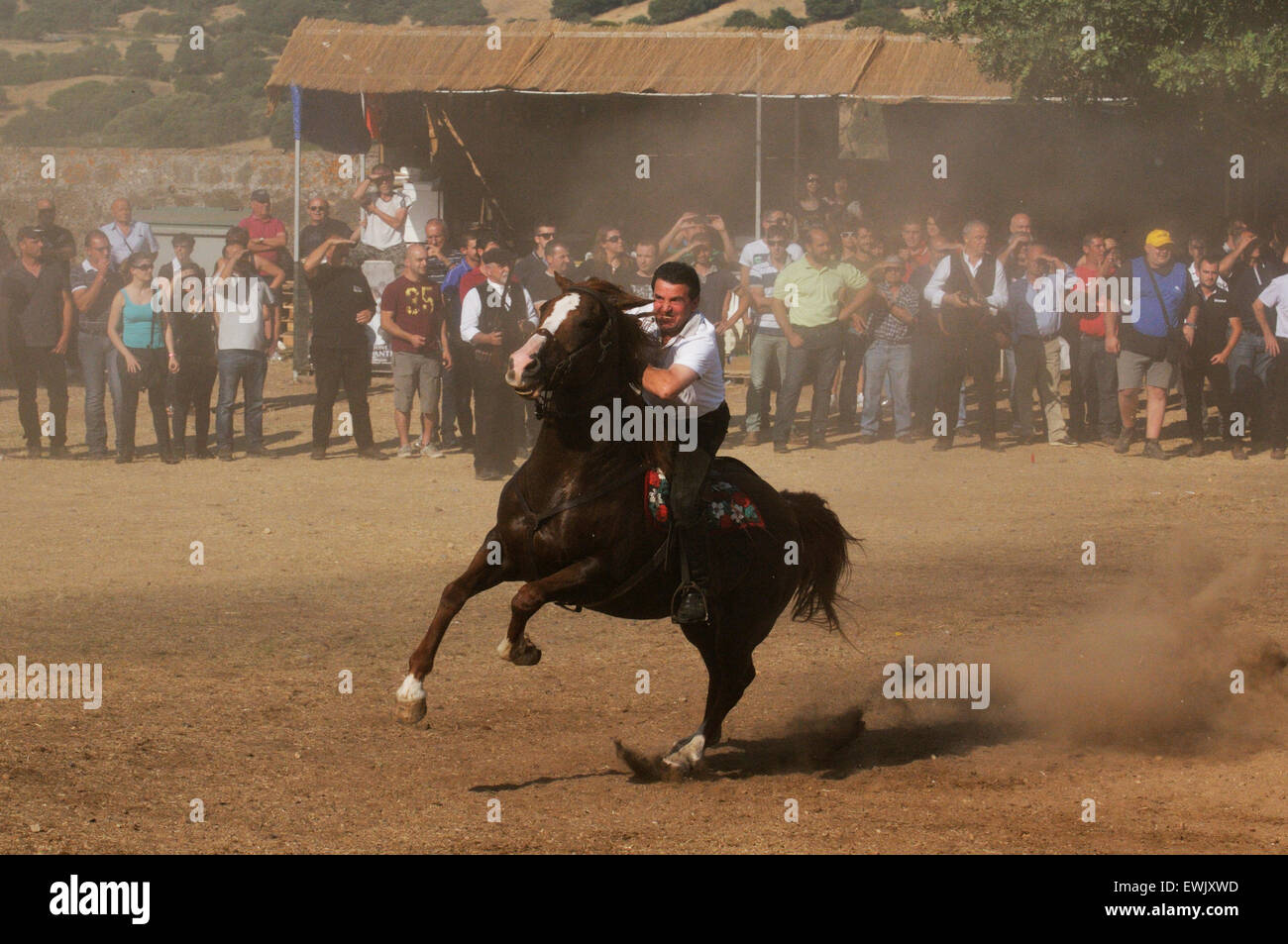Sedilo,Sardinia,Italy, 6/7/2013.Famous Ardia traditional horse race ...