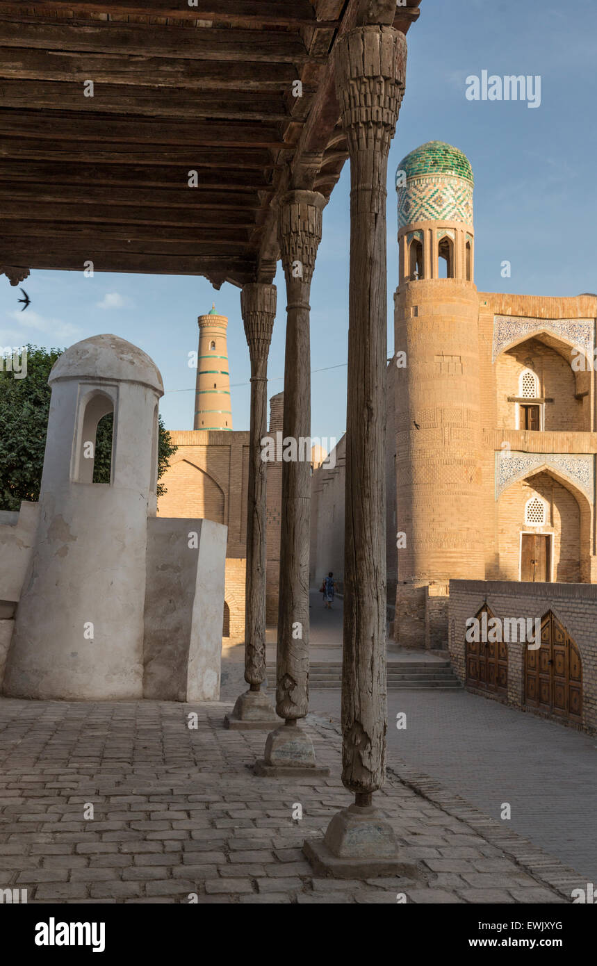 Wood columns of the Ak Mosque near the East Gate of the ancient walled ...