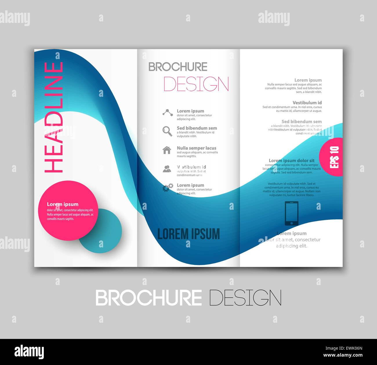 Vector template leaflet design with color lines Stock Vector Image ...