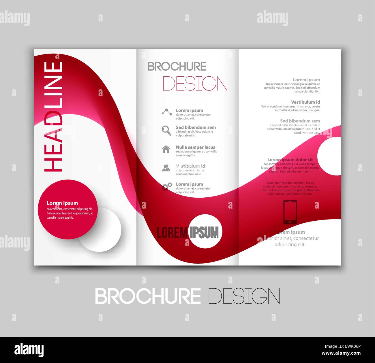 Vector template leaflet design with color lines Stock Vector Image ...