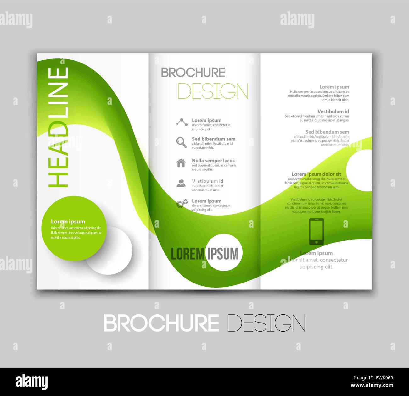 Vector template leaflet design with color lines Stock Vector Image ...