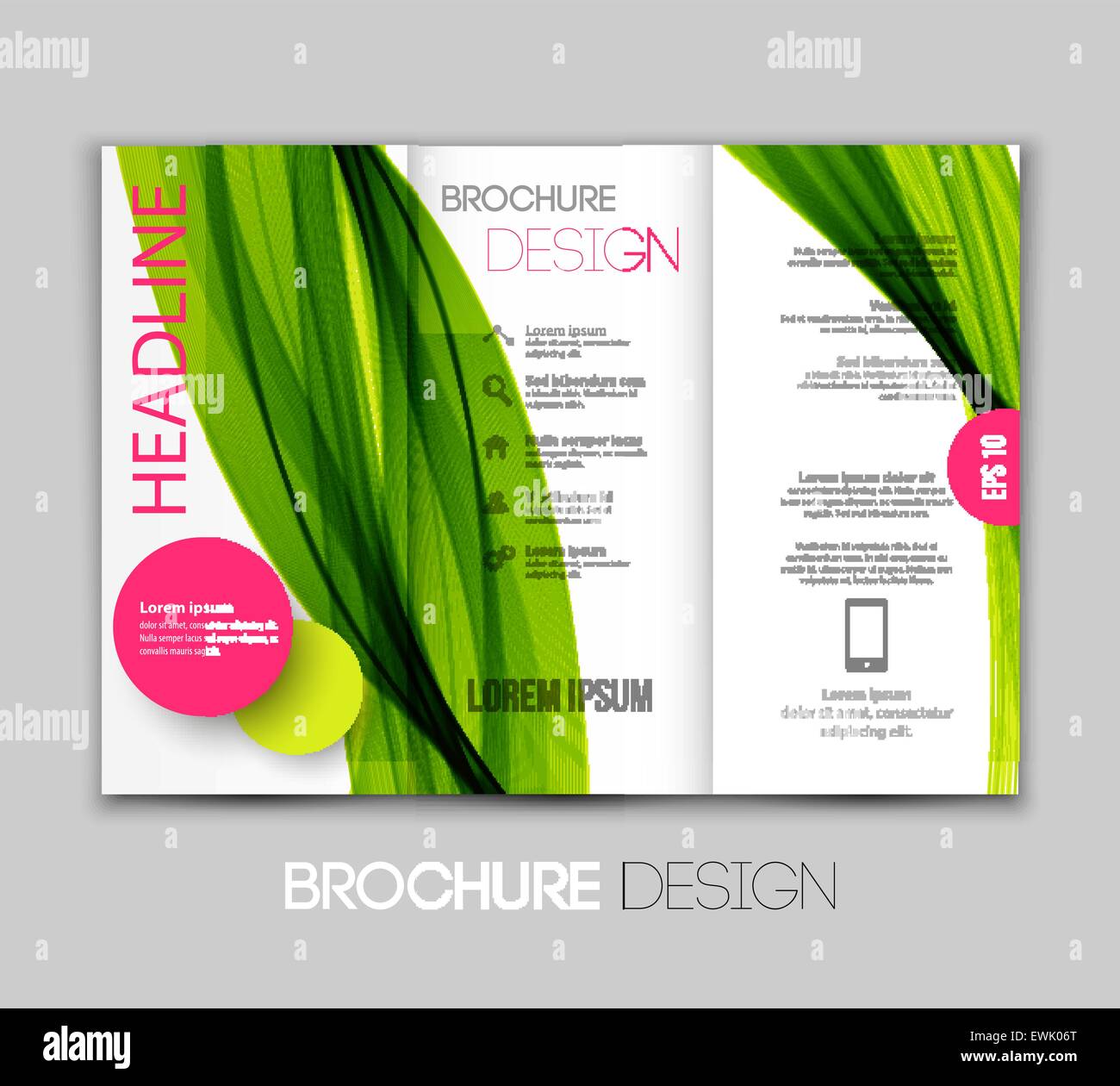 Vector template leaflet design with color lines Stock Vector Image ...