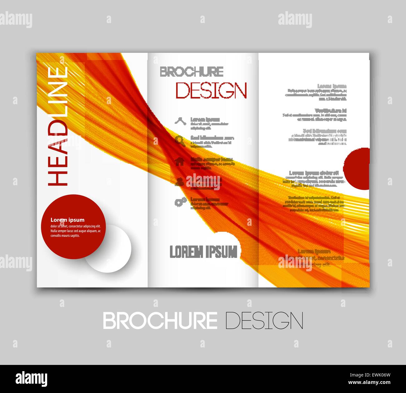 Vector template leaflet design with color lines Stock Vector Image ...