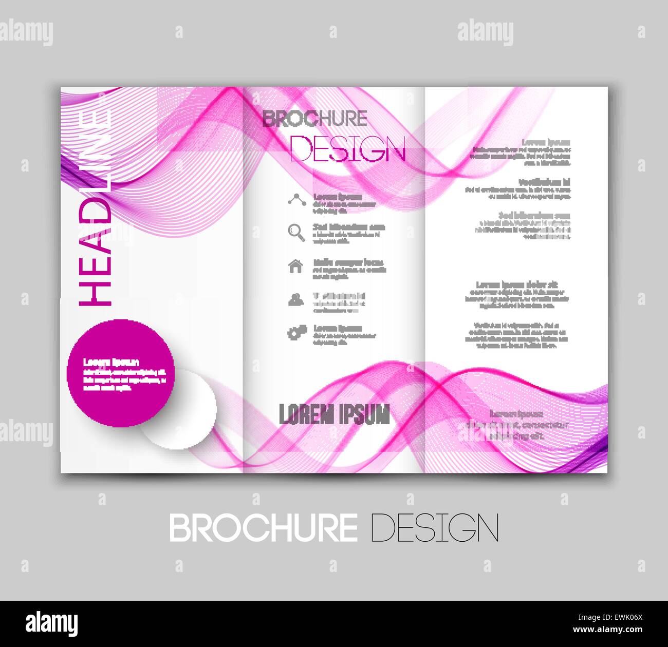 Vector template leaflet design with color lines Stock Vector Image ...
