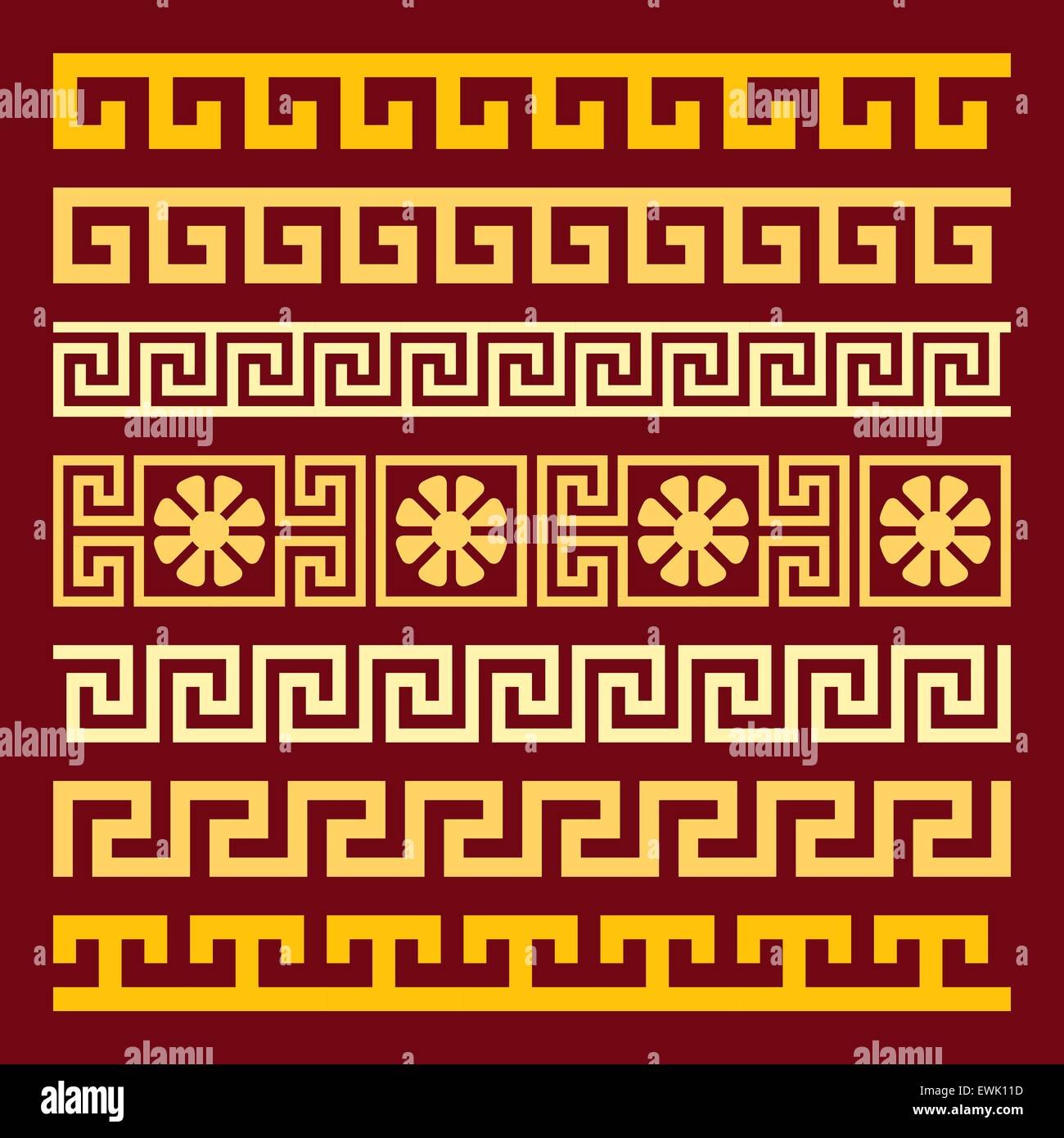 vector set gold Greek ornament Meander Stock Vector Image & Art - Alamy