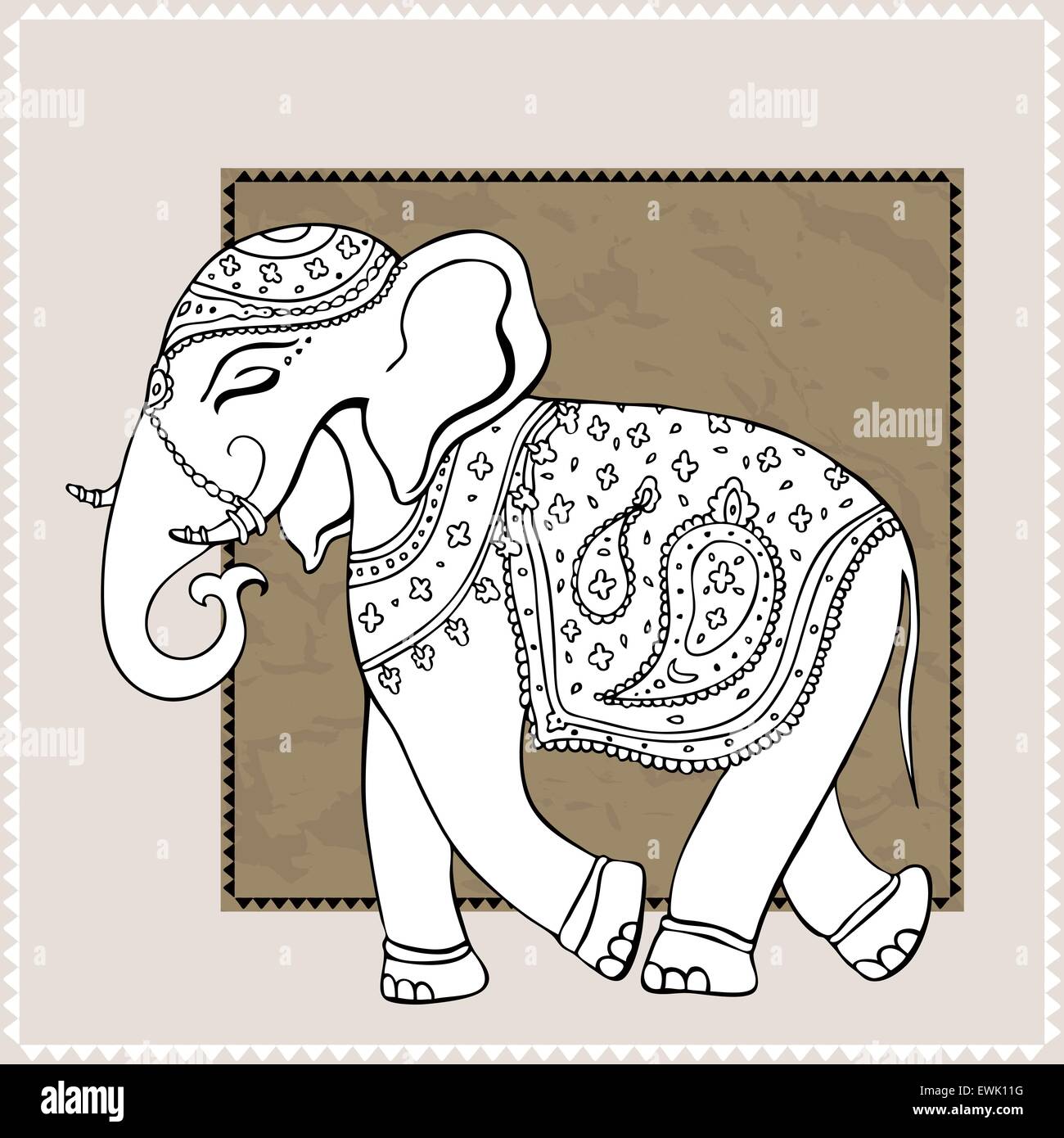Elephant. Indian style. Decorative Vector illustration Stock Vector ...