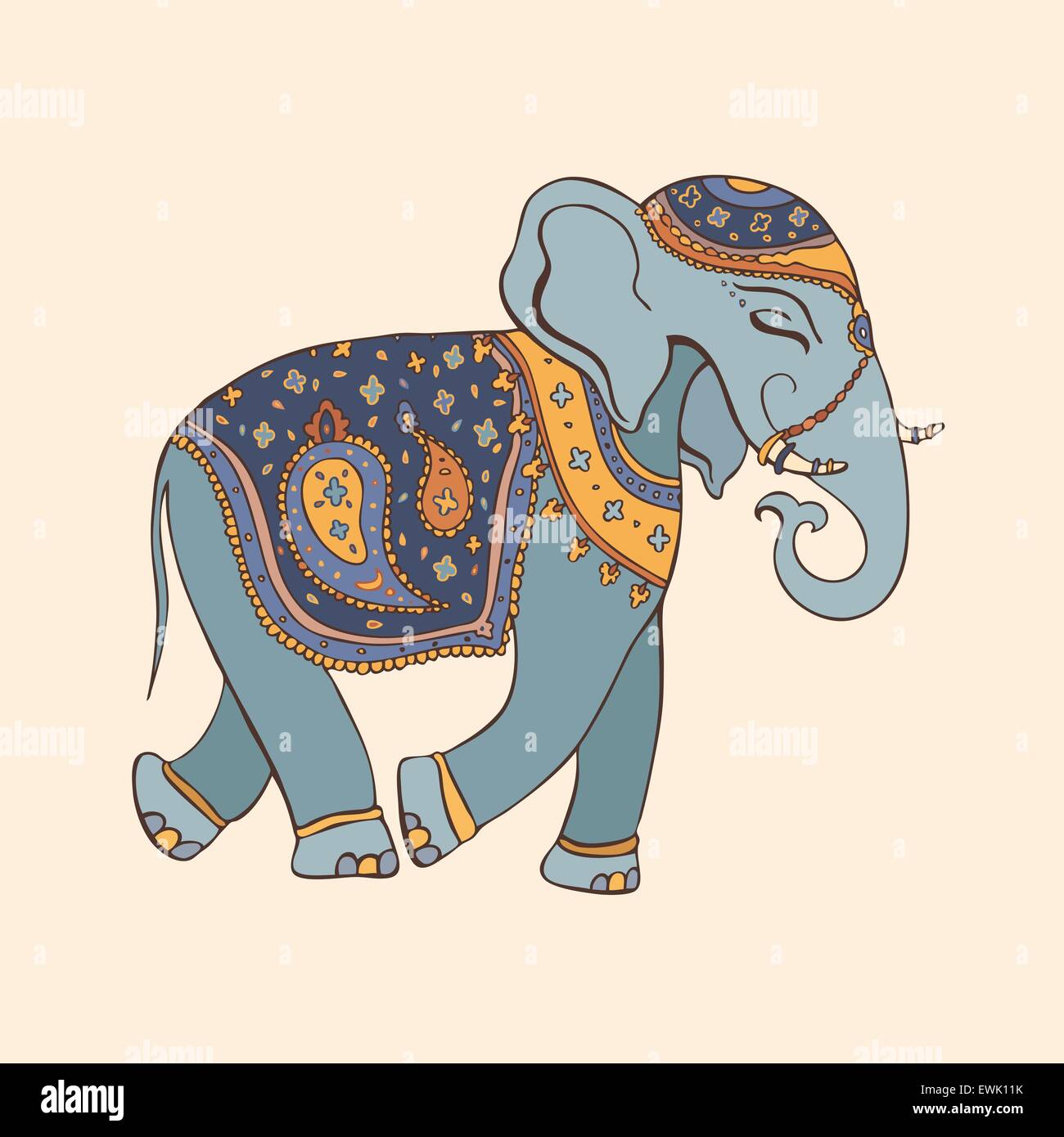 Elephant. Indian style. Decorative Vector illustration Stock Vector ...