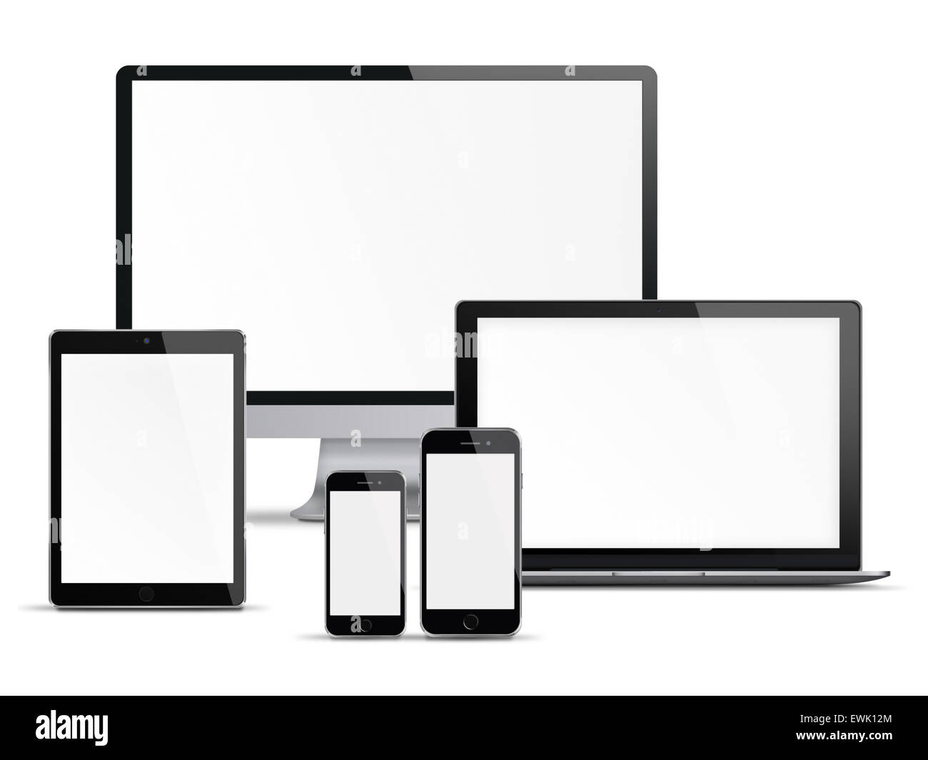 Computer monitor, mobile phone, smartphone, laptop and tablet pc with ...