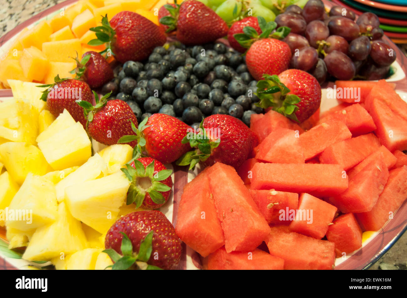 Fruit plate set out for a buffet Stock Photo - Alamy