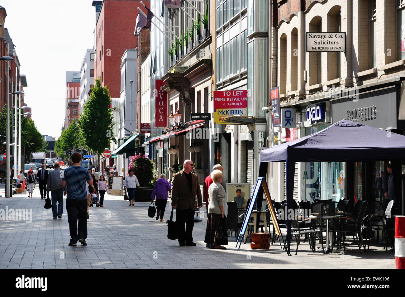 Belfast, downtown street. Northern Ireland. UK Stock Photo - Alamy