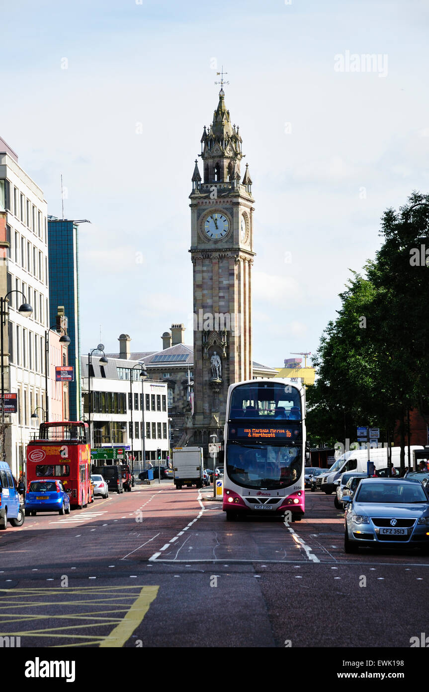 Belfast Clock tower. Prince Albert Memorial Clock at Queen's Square in ...