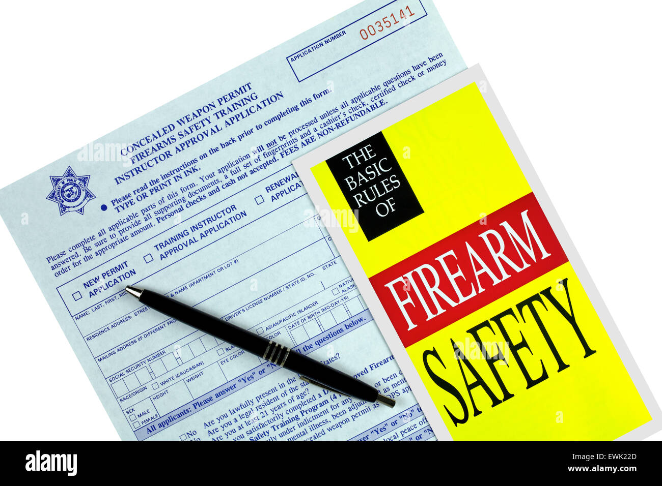 Concealed Weapon Permit Application and Safety Brochure Stock Photo - Alamy