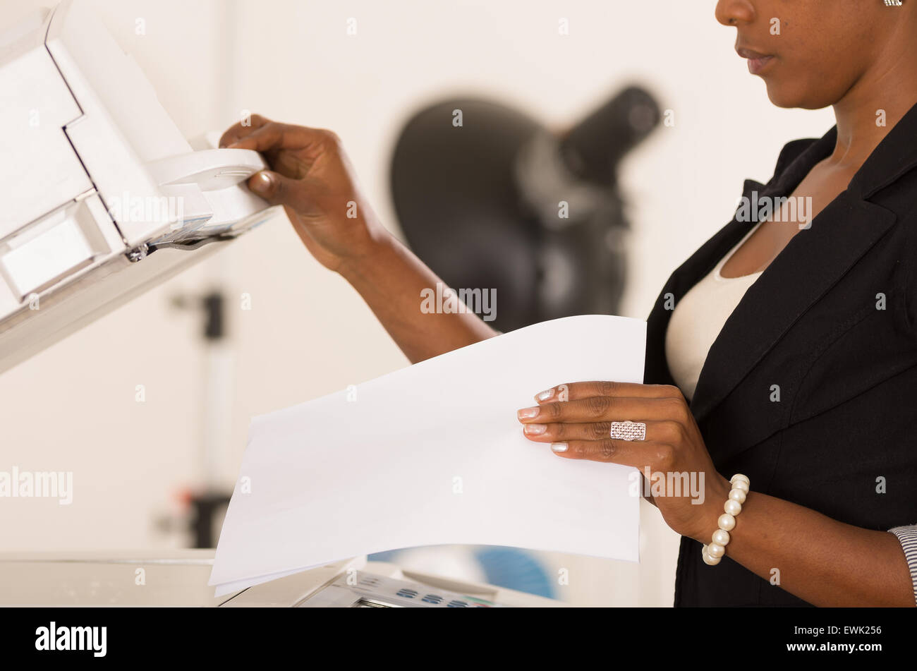 Office woman working copy machine Stock Photo - Alamy