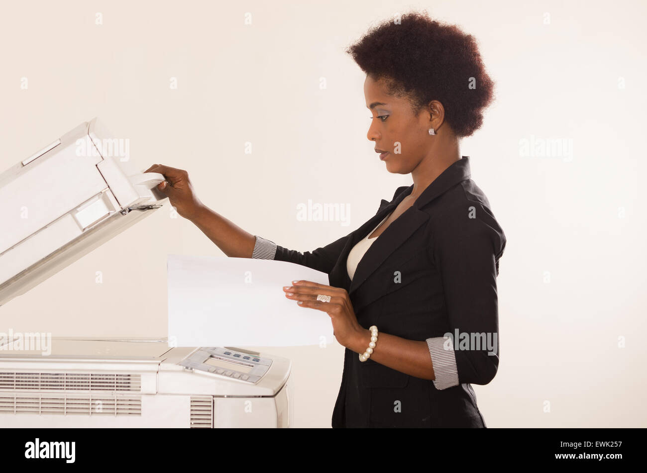 Office woman working copy machine Stock Photo - Alamy