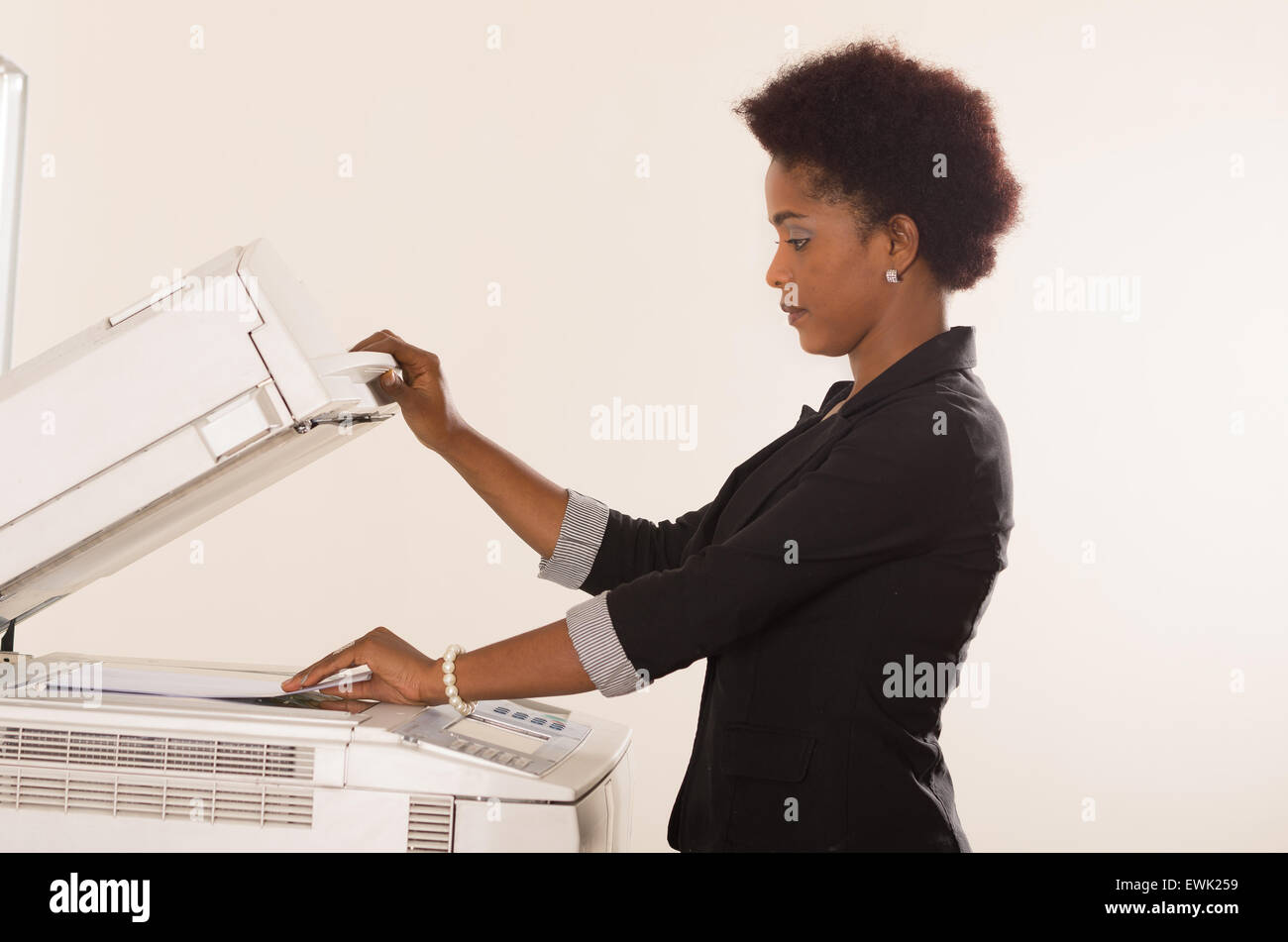 Office woman working copy machine Stock Photo - Alamy