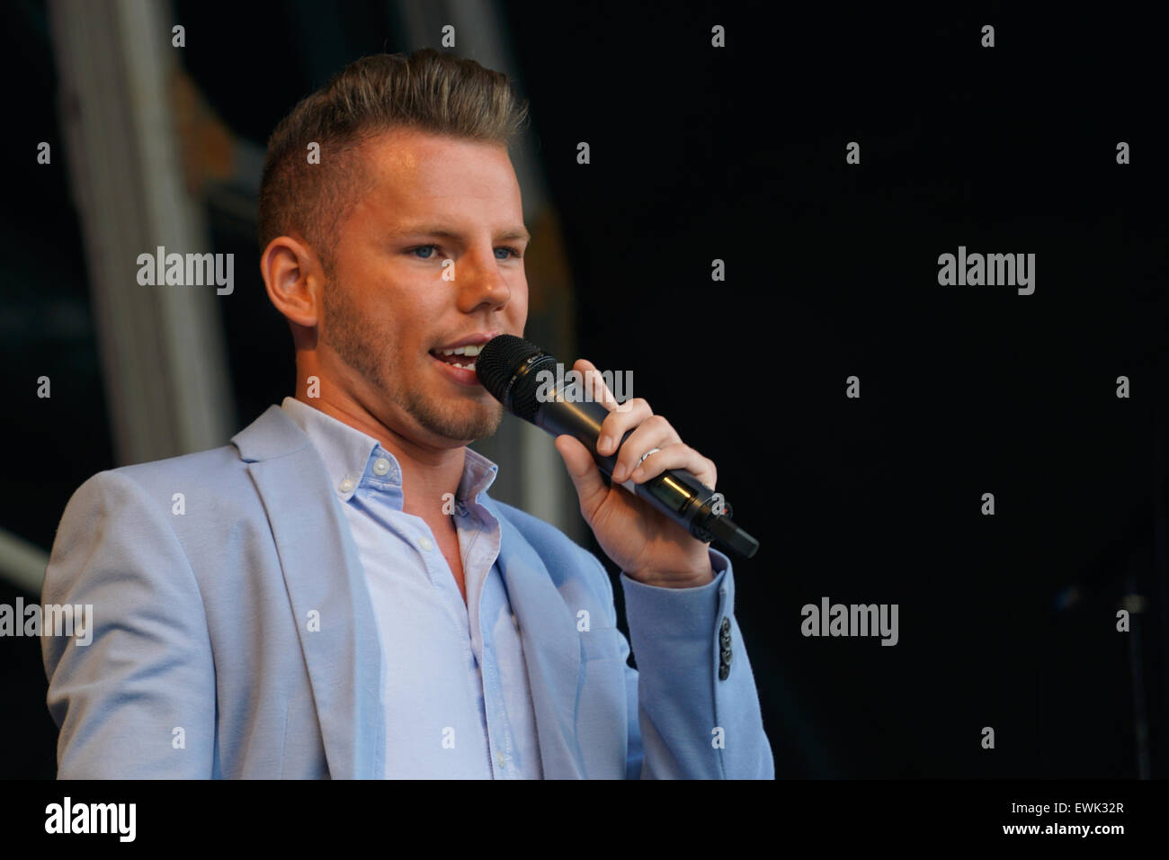 London, UK. 27th June, 2015. Presenter Dean McCullough at the Pride in ...