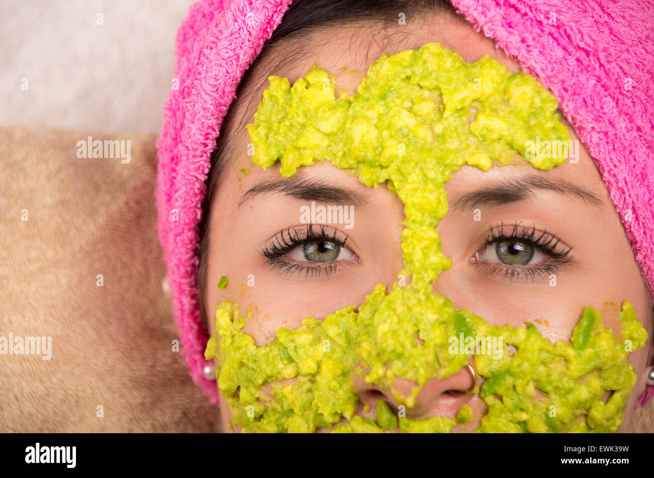 Closeup woman facial treatment spa Stock Photo - Alamy