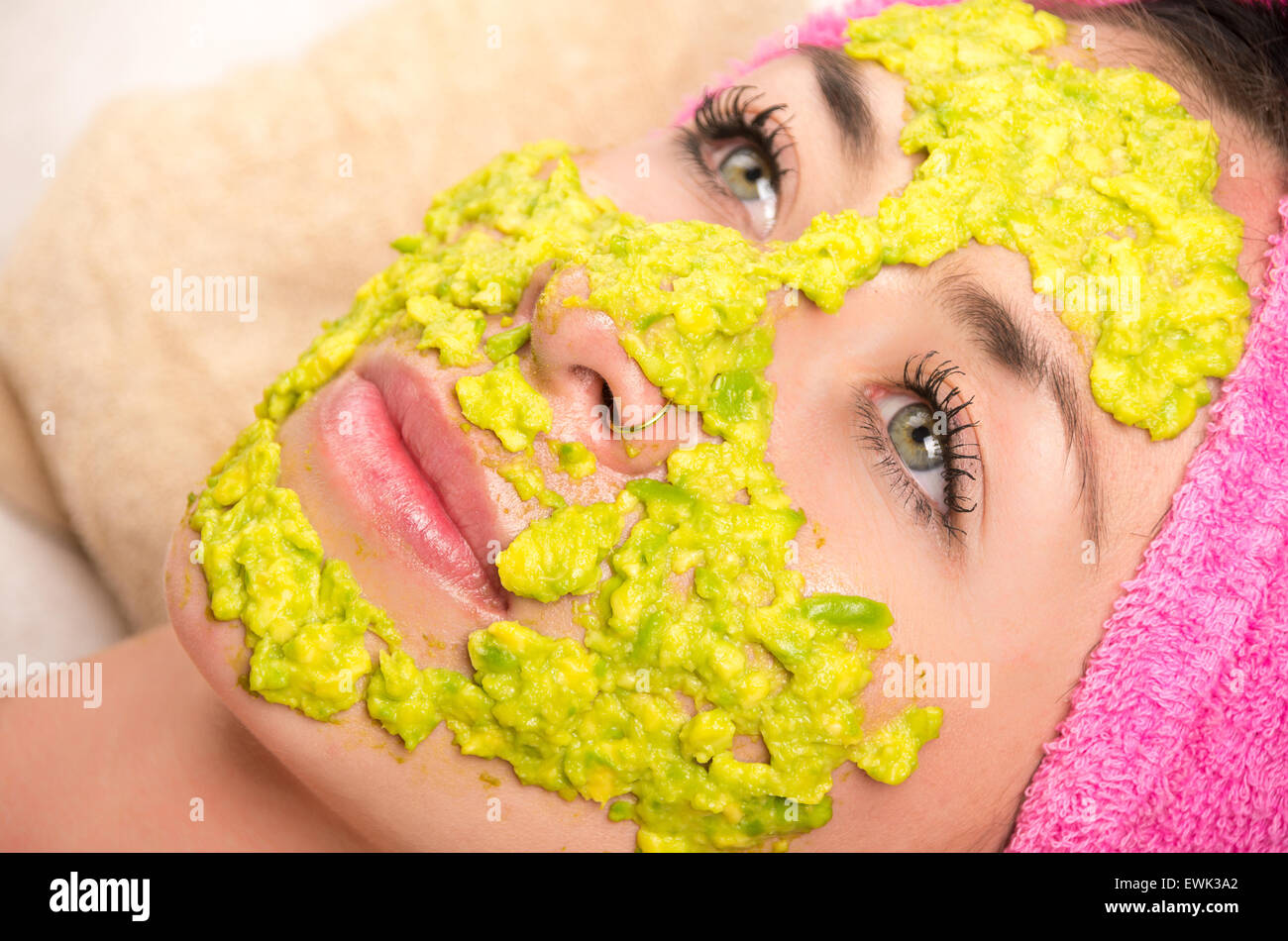 Closeup woman facial treatment spa Stock Photo - Alamy