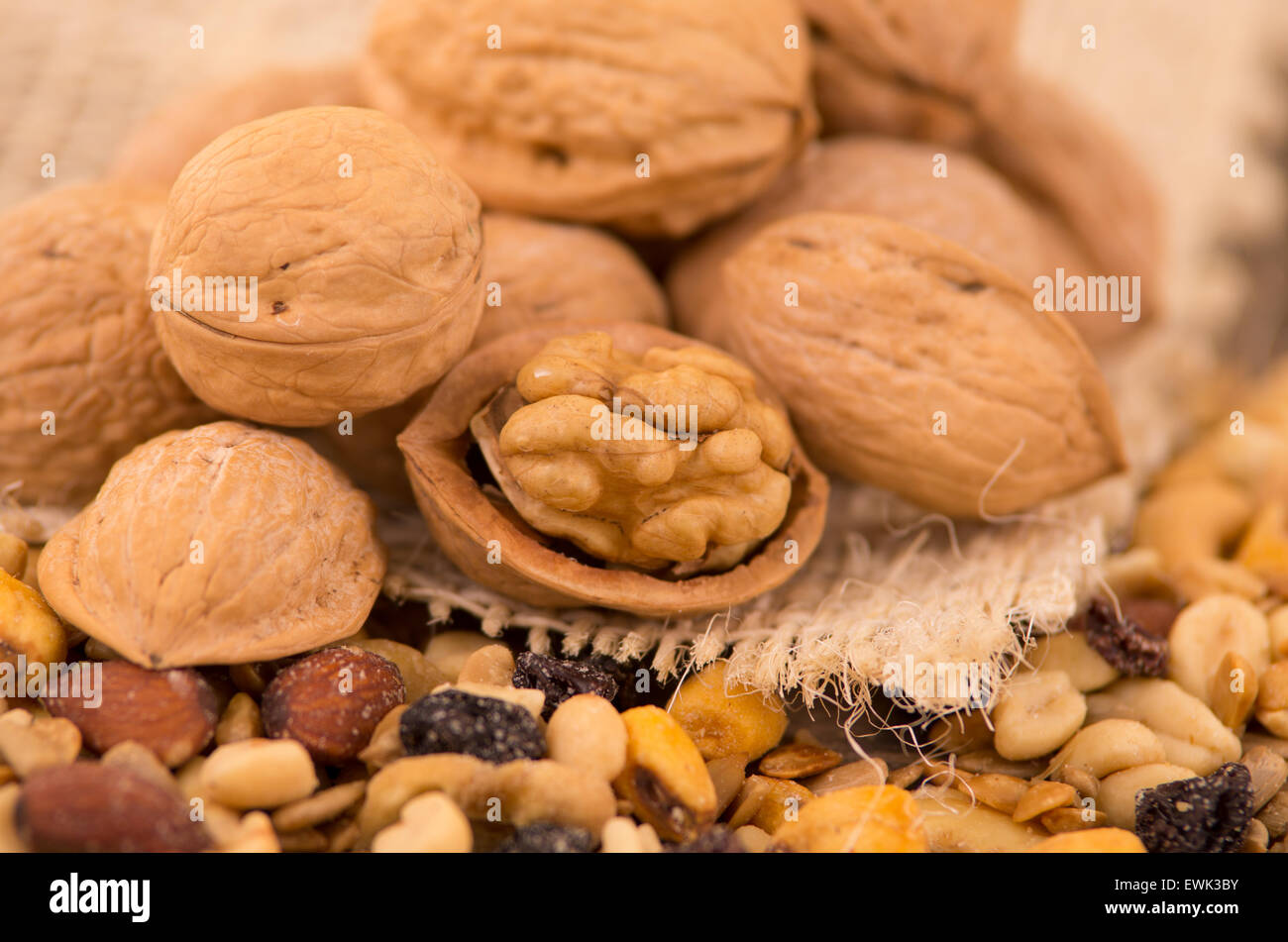 nuts mixed display Stock Photo - Alamy