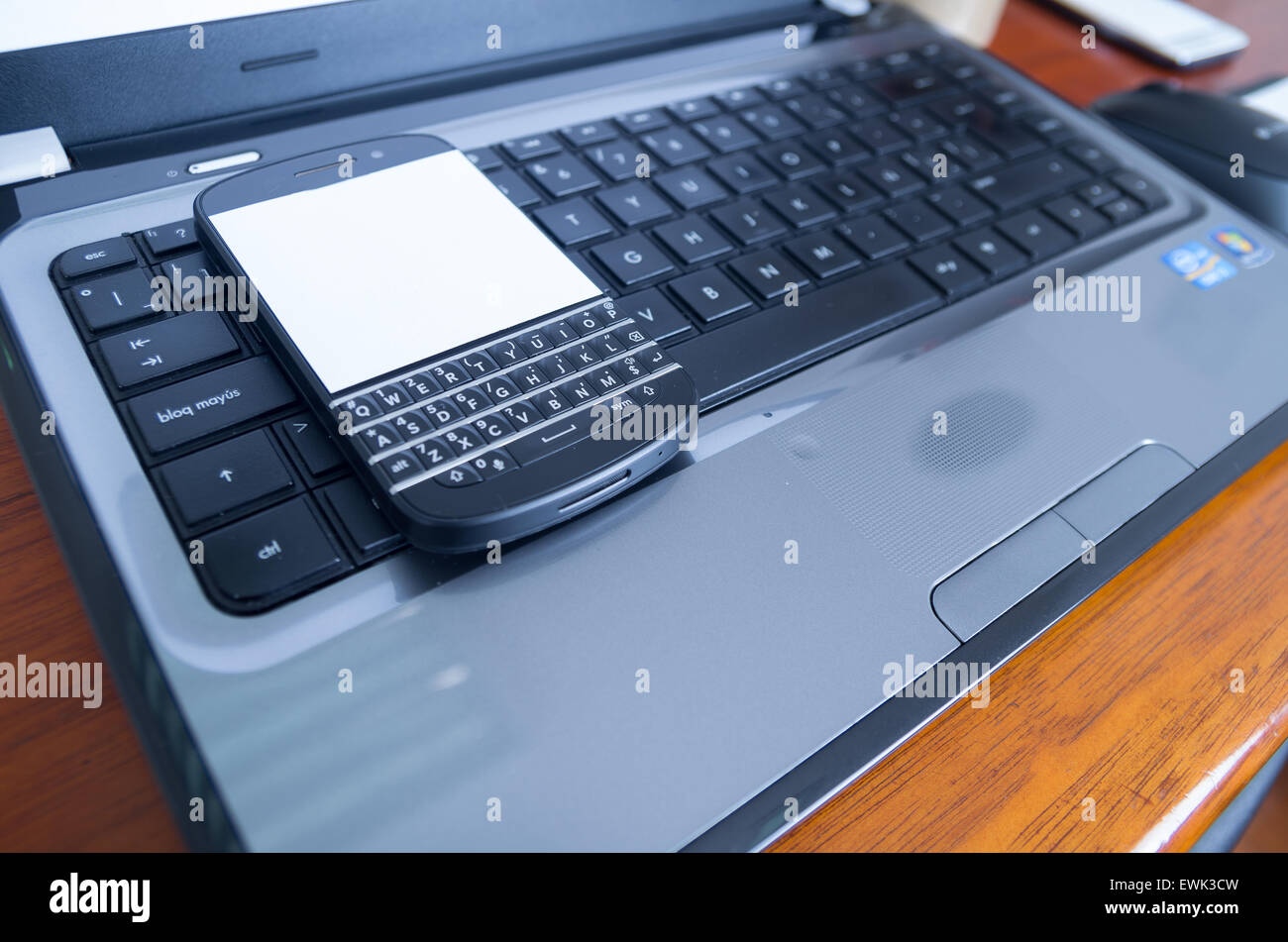 Laptop and smartphone Stock Photo - Alamy
